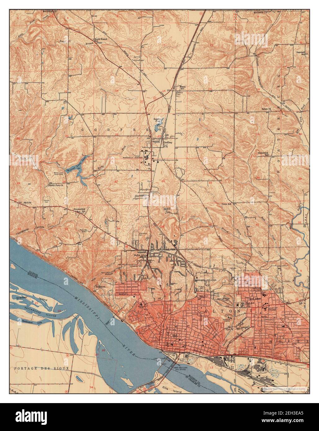 Alton, Illinois, map 1950, 1:24000, United States of America by ...