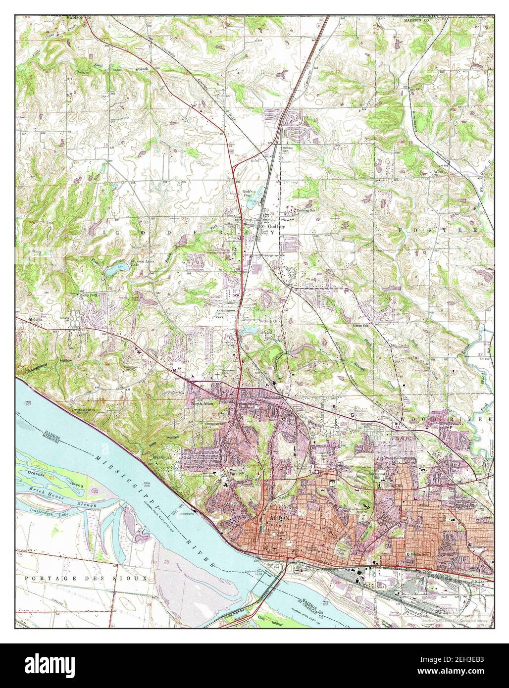 Alton, Illinois, map 1954, 1:24000, United States of America by ...