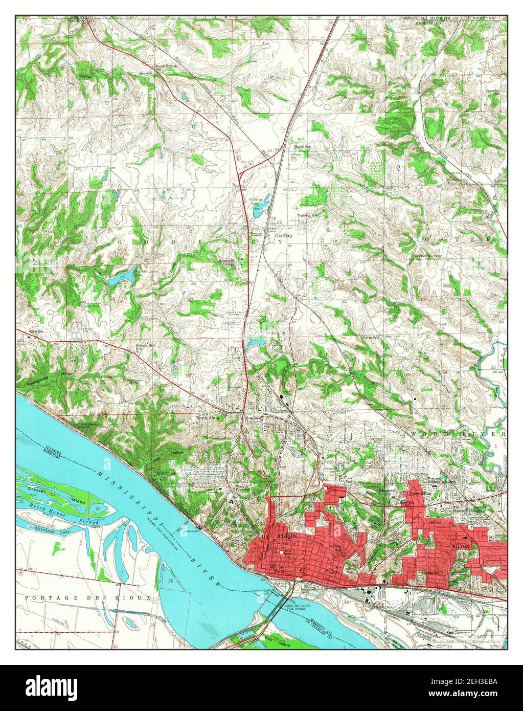Alton, Illinois, map 1954, 1:24000, United States of America by ...