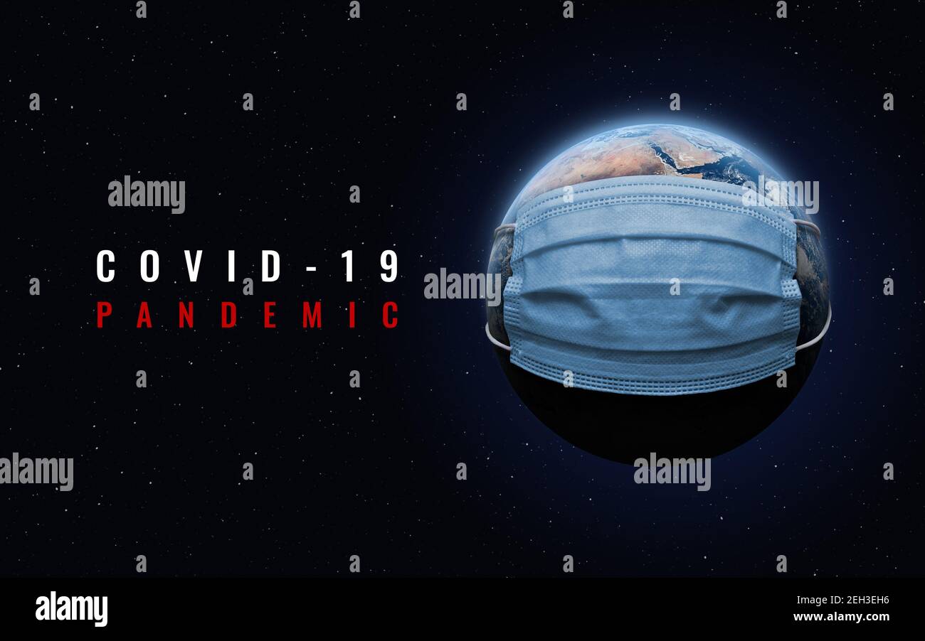 Coronavirus, Corona virus concept. Planet Earth wearing a protection ...