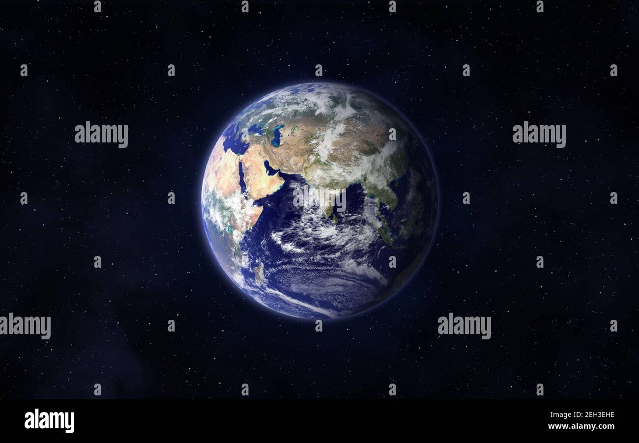 Planet Earth. Eastern hemisphere. This image elements furnished by NASA ...