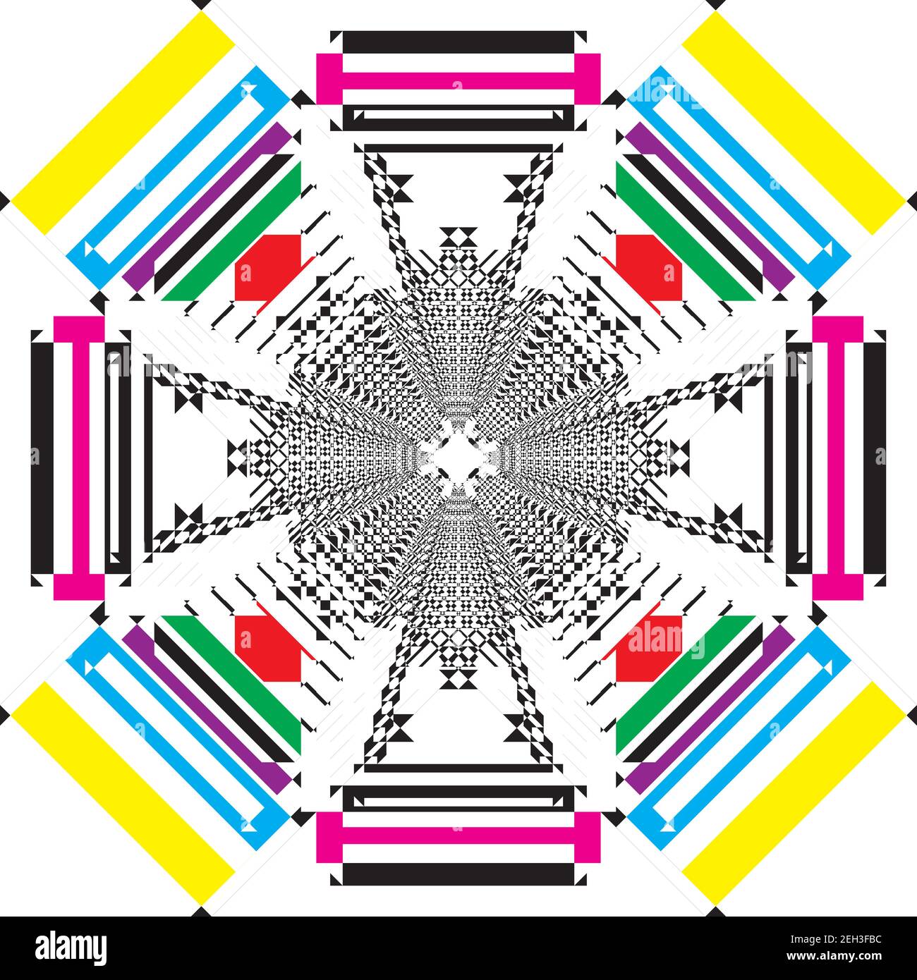 Abstract Frame Color Accents Astral Arabesque Intersections black on ...