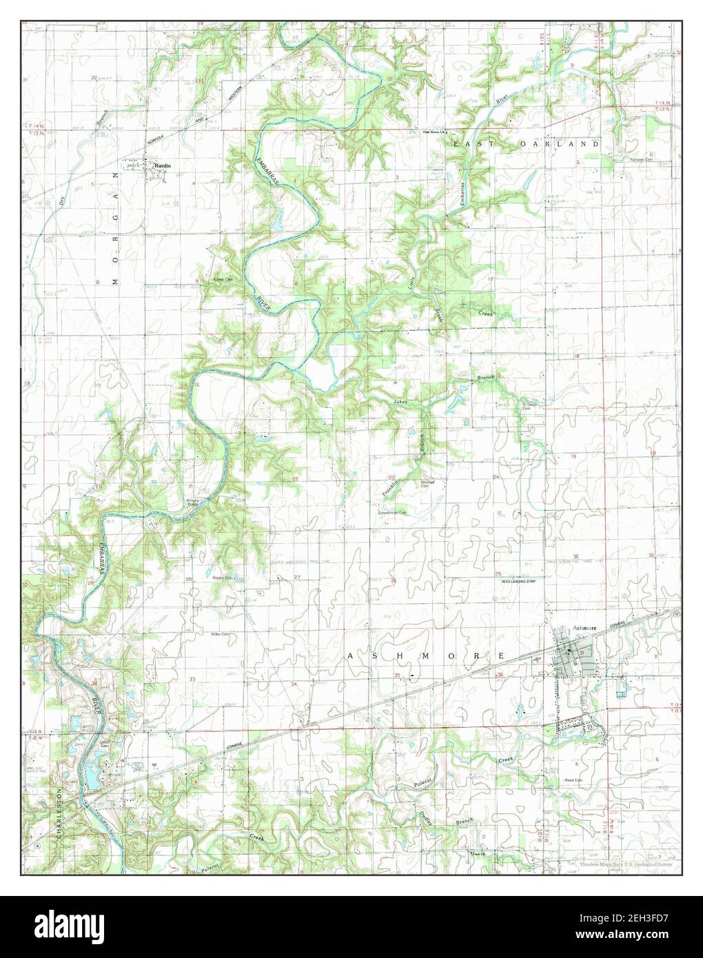 Ashmore, Illinois, map 1982, 1:24000, United States of America by ...