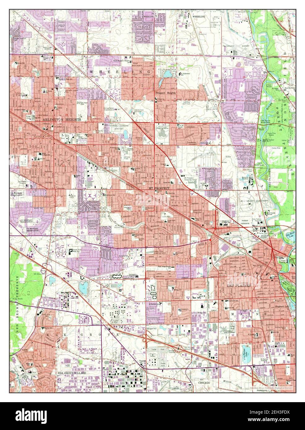 Arlington Heights, Illinois, map 1962, 1:24000, United States of ...
