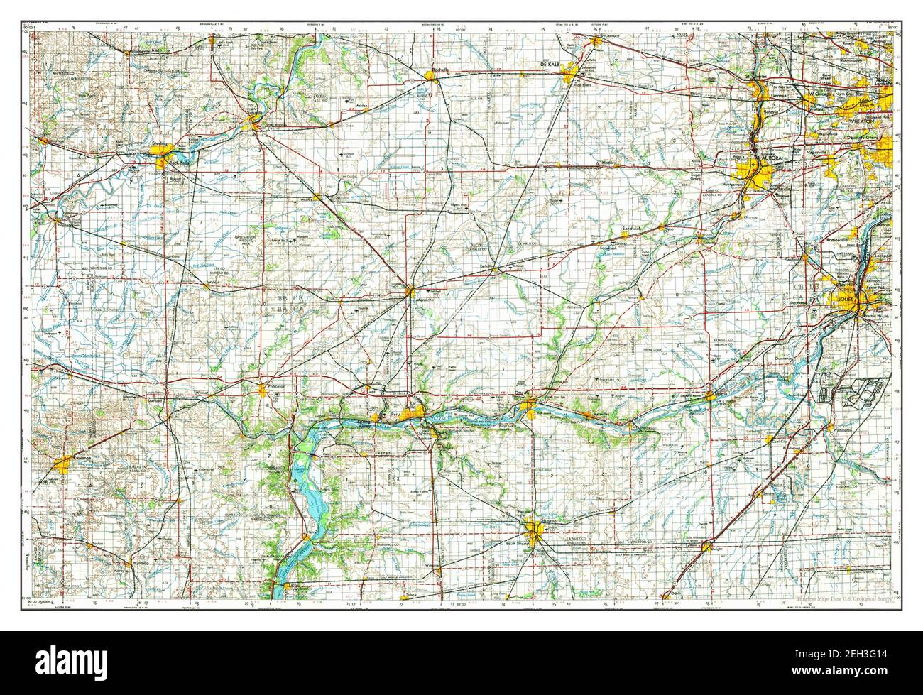 Aurora, Illinois, map 1958, 1:250000, United States of America by ...
