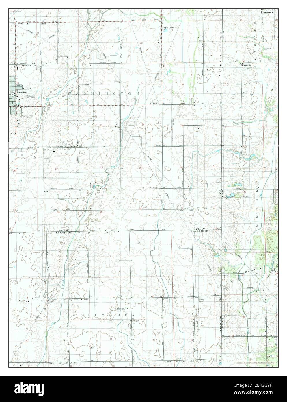 Beecher East, Illinois, map 1990, 1:24000, United States of America by ...
