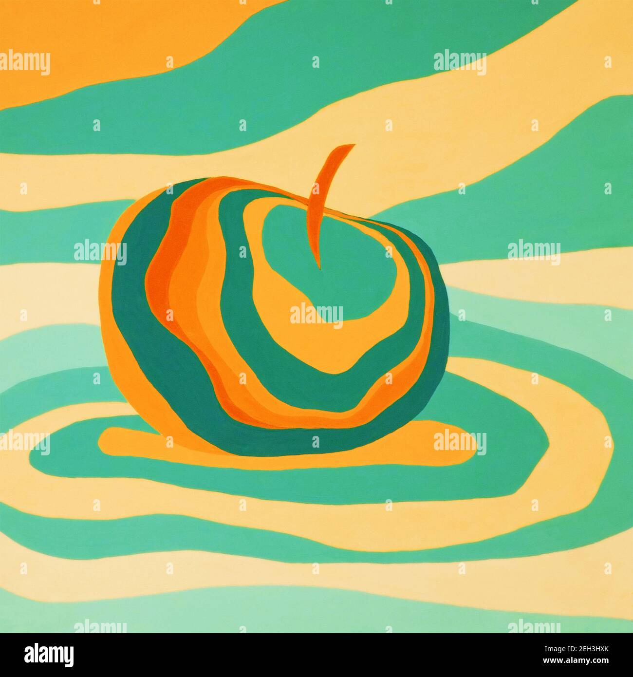 Apple fruit psychedelic illustration optical illusion Stock Photo - Alamy
