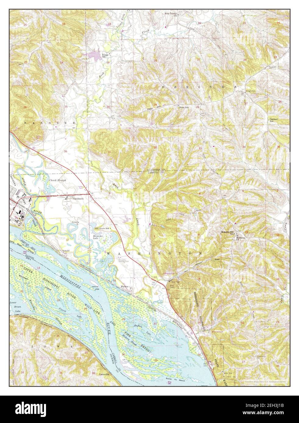 Blackhawk, Illinois, map 1953, 1:24000, United States of America by ...