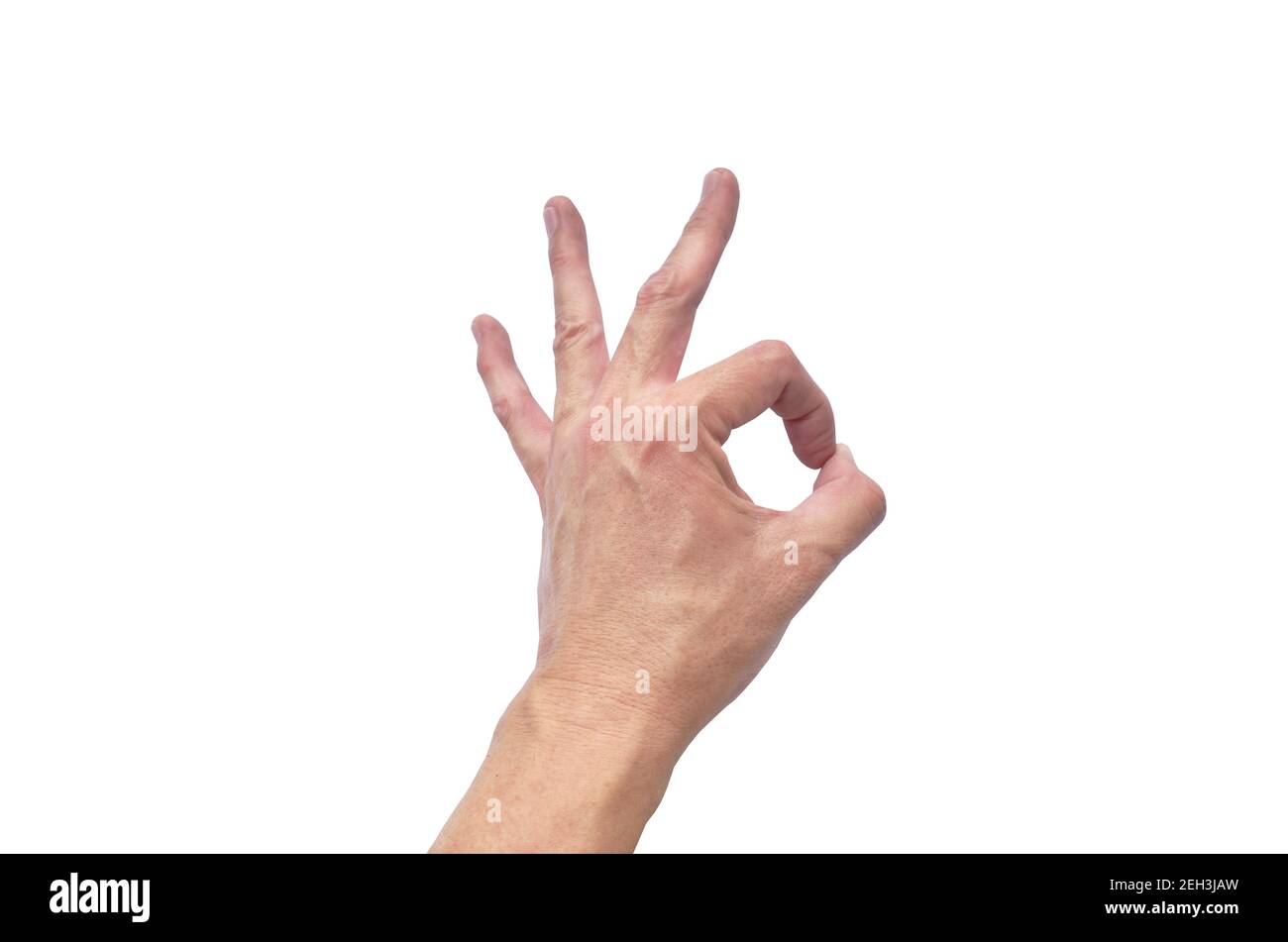 Finger counting three hand gesture Cut Out Stock Images & Pictures - Alamy