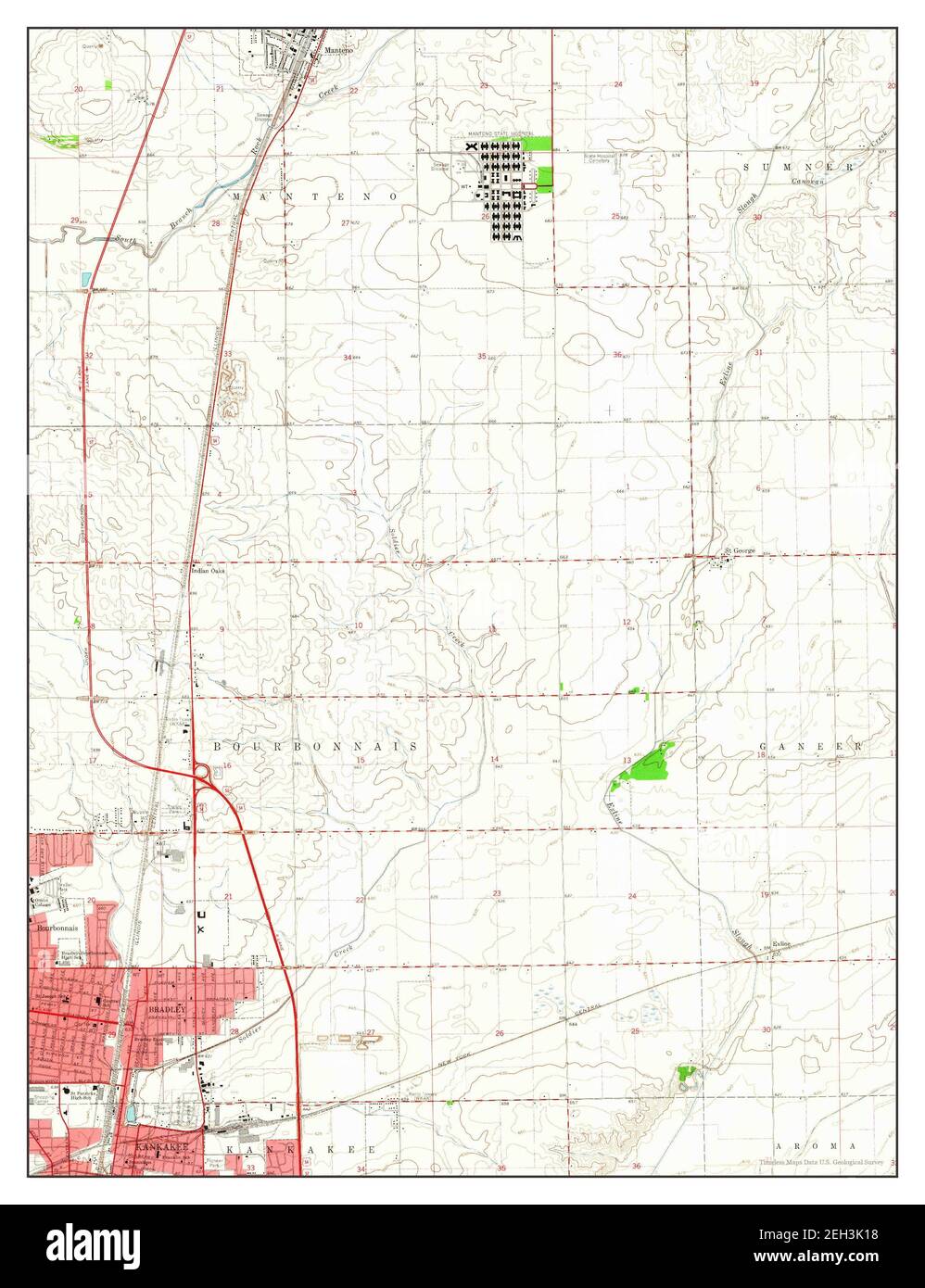 Bradley, Illinois, map 1964, 1:24000, United States of America by ...