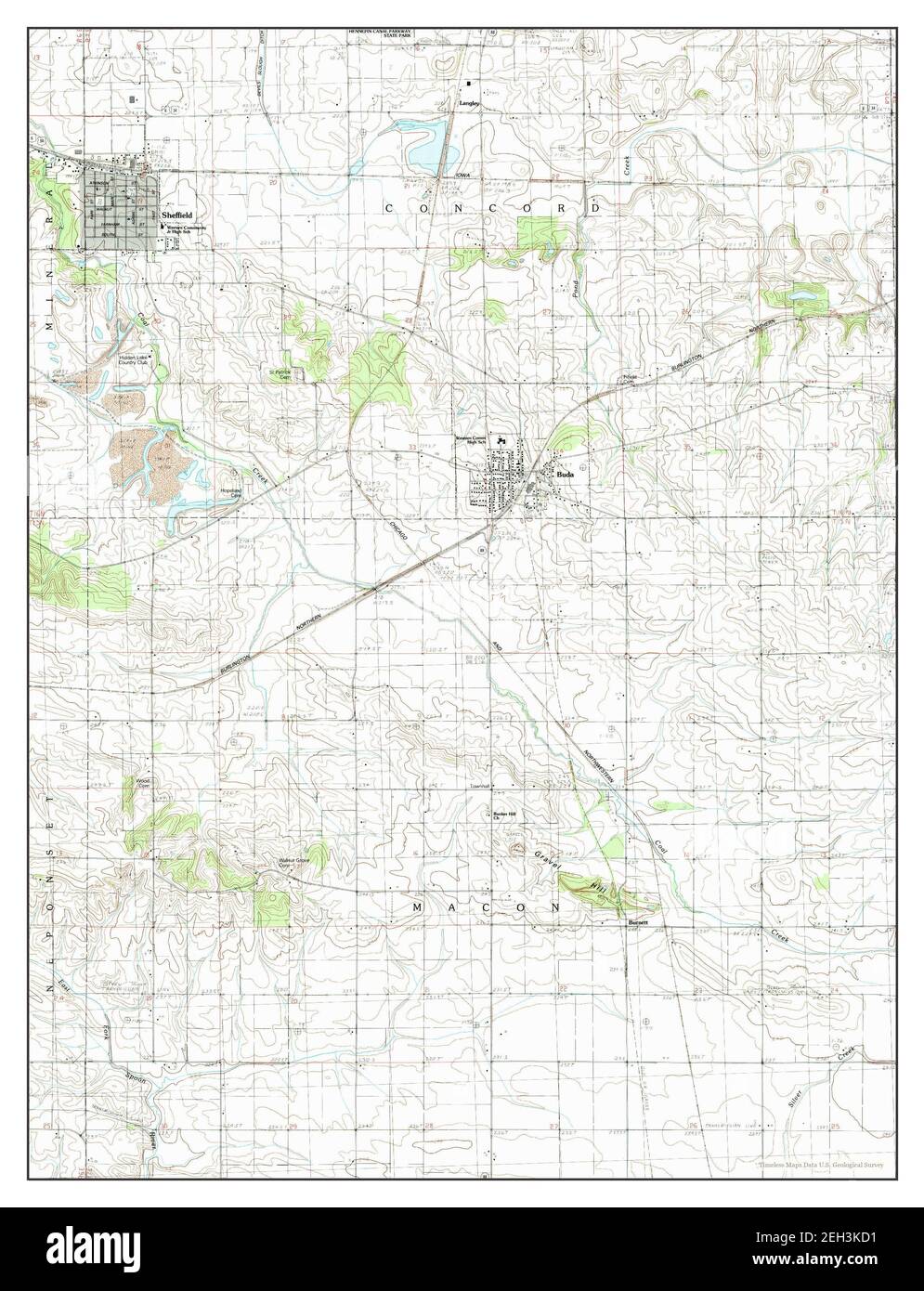Buda, Illinois, map 1983, 1:24000, United States of America by Timeless ...