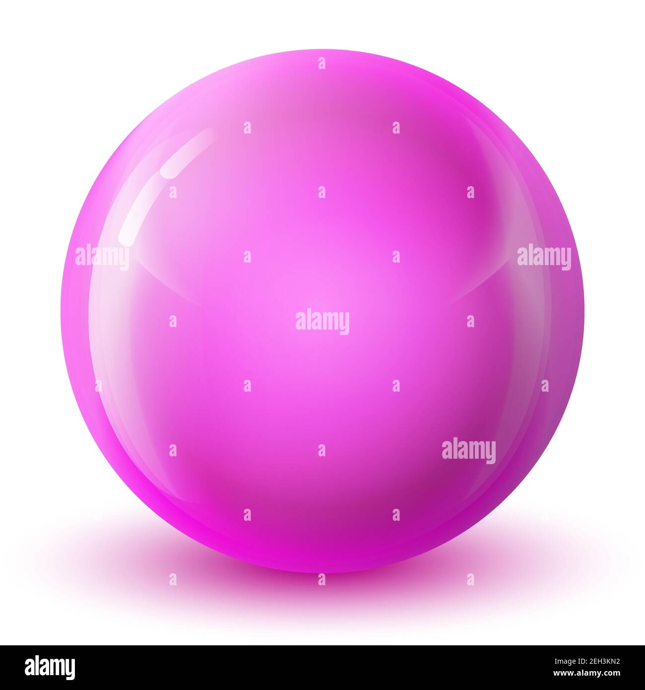 Glass pink ball or precious pearl. Glossy realistic ball, 3D abstract ...