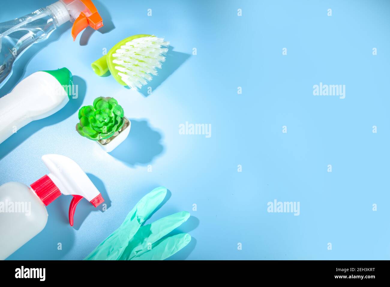 Spring cleaning creative background. Spring cleaning tools, utensils ...