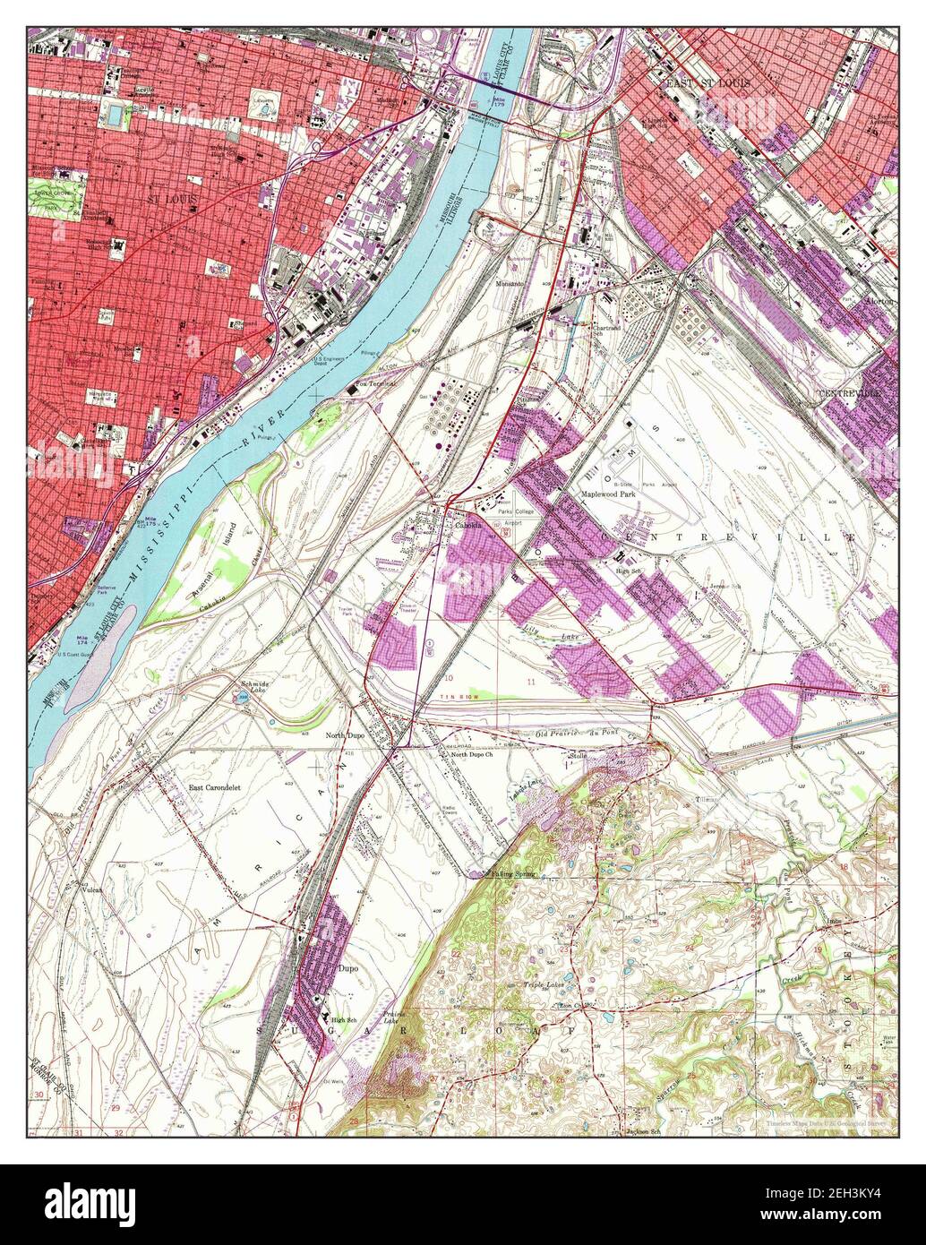 Cahokia, Illinois, map 1954, 1:24000, United States of America by ...