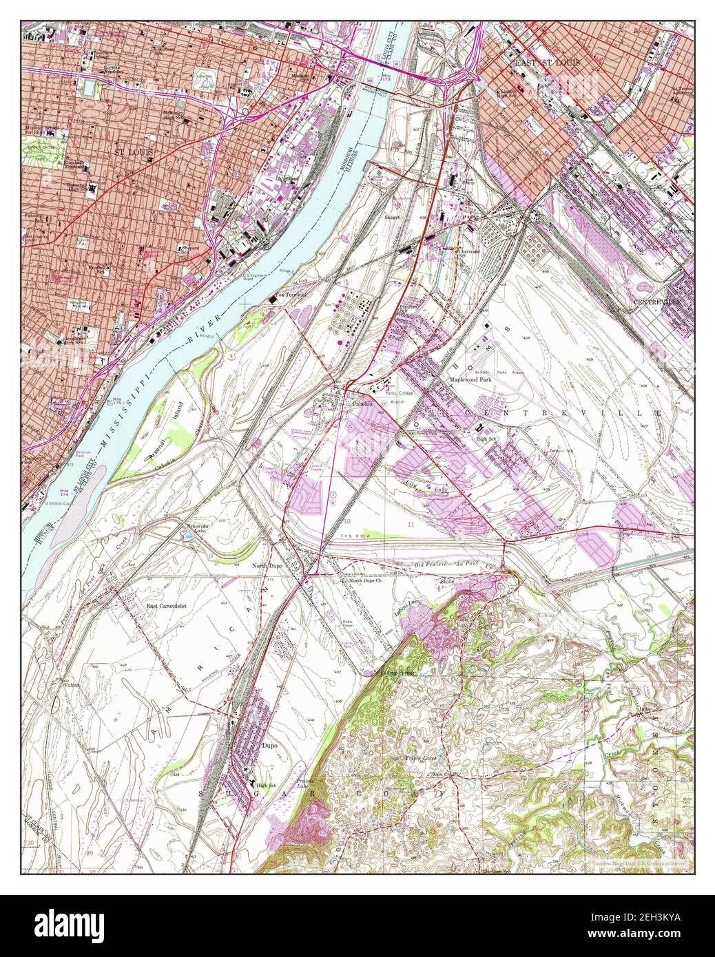 Cahokia, Illinois, map 1954, 1:24000, United States of America by ...