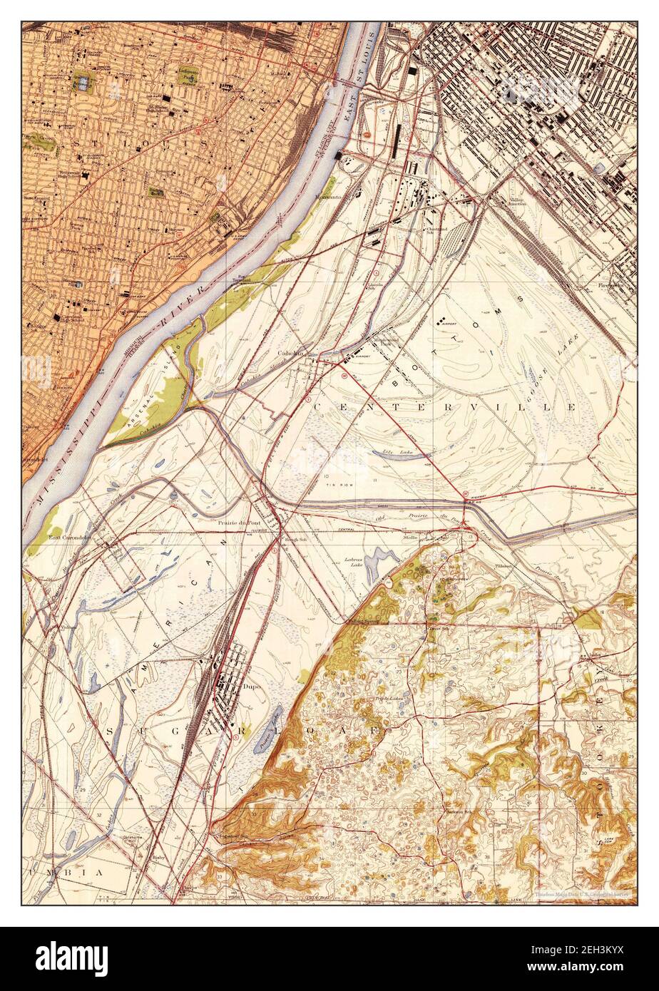 Cahokia, Illinois, map 1940, 1:24000, United States of America by ...