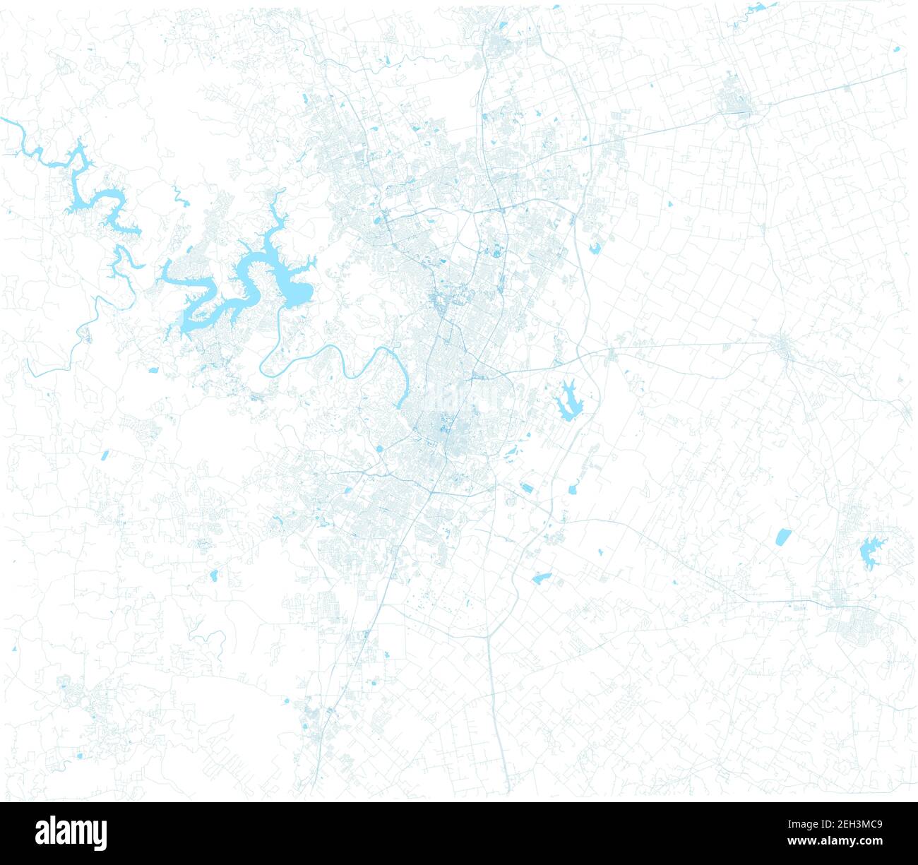 detailed city map of Austin. 3d rendering Stock Photo - Alamy