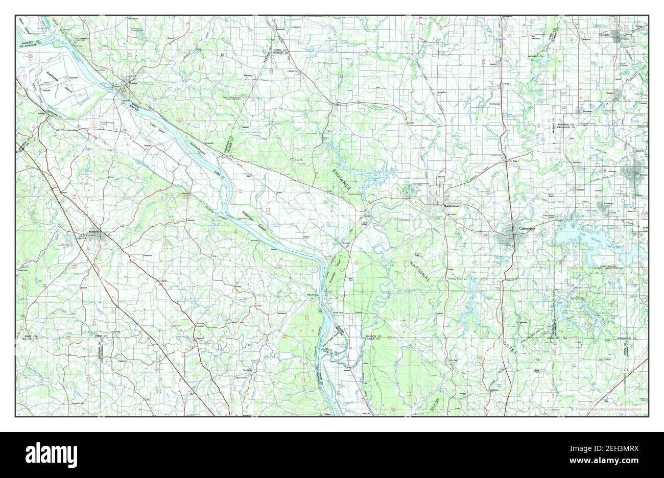 Carbondale map hi-res stock photography and images - Alamy