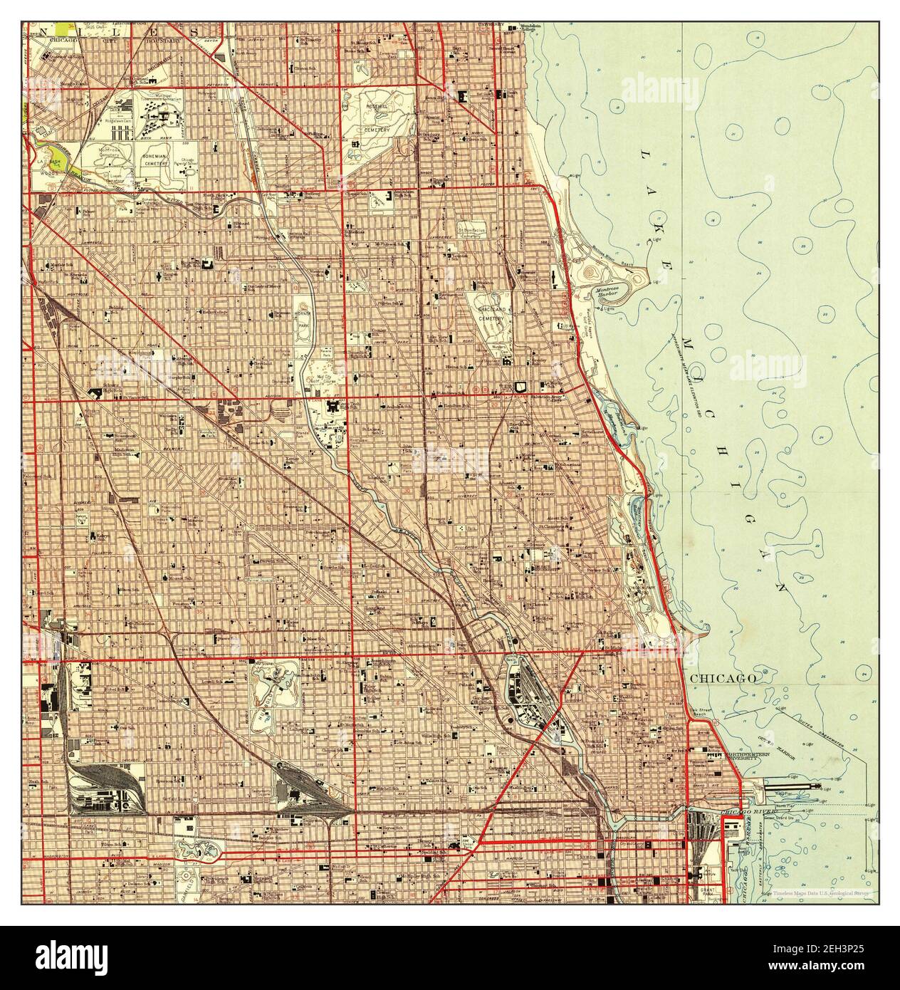 Chicago Loop, Illinois, map 1953, 1:24000, United States of America by ...