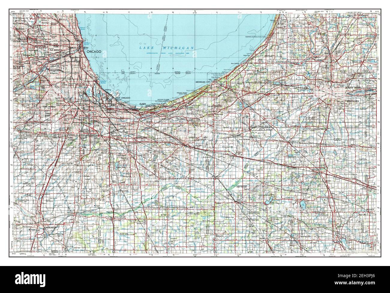 Chicago, Illinois, map 1953, 1:250000, United States of America by ...