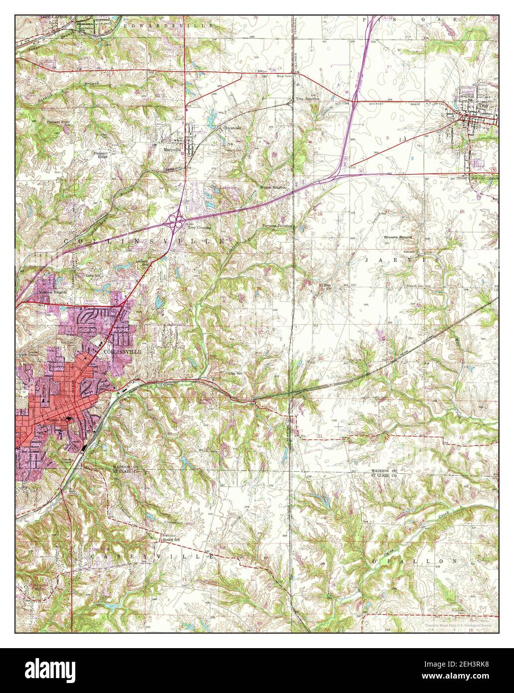 Collinsville, Illinois, map 1954, 1:24000, United States of America by ...