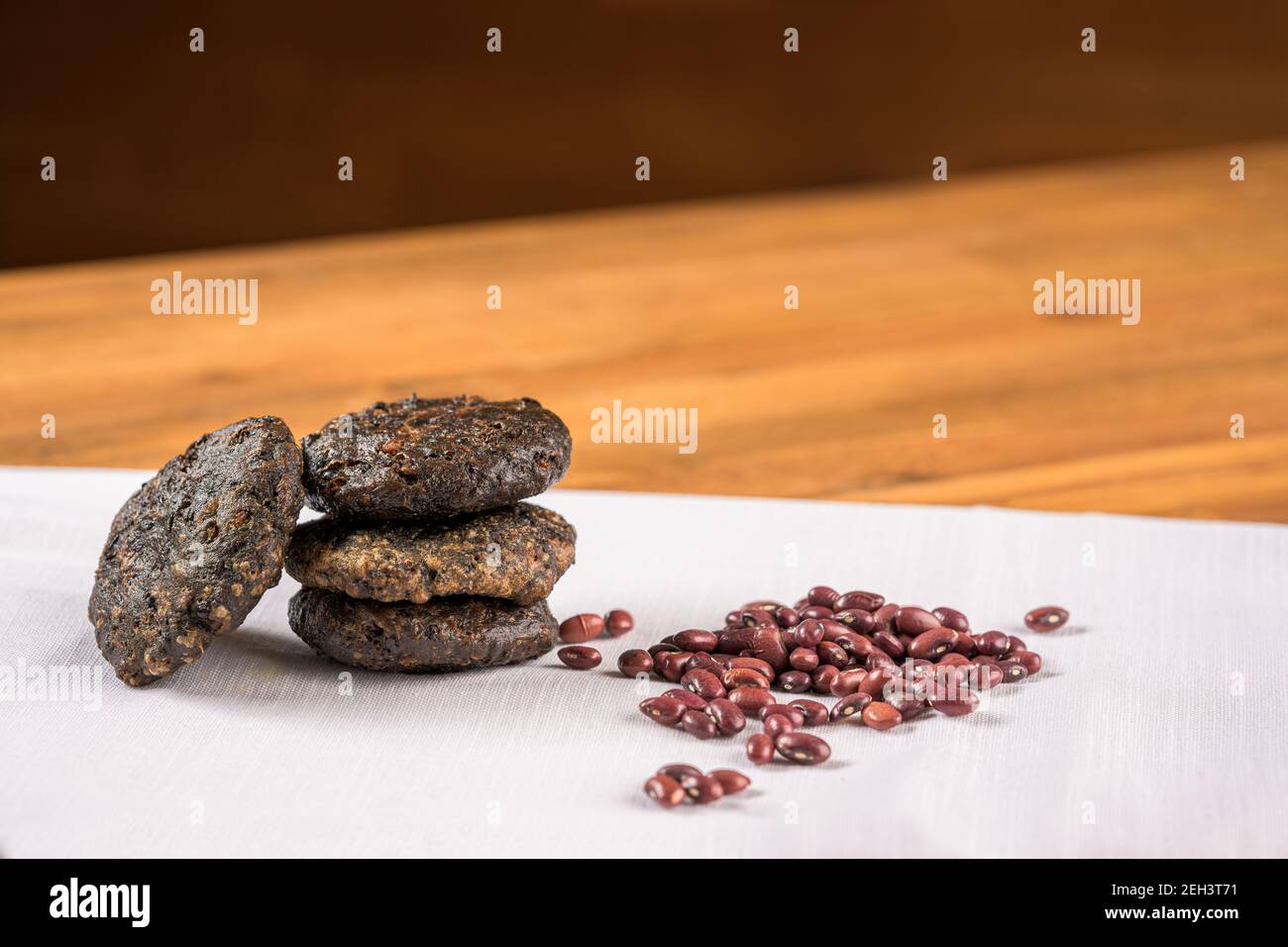 Closeup shot of appetizing cutlets cooked from mashed red beans on a ...