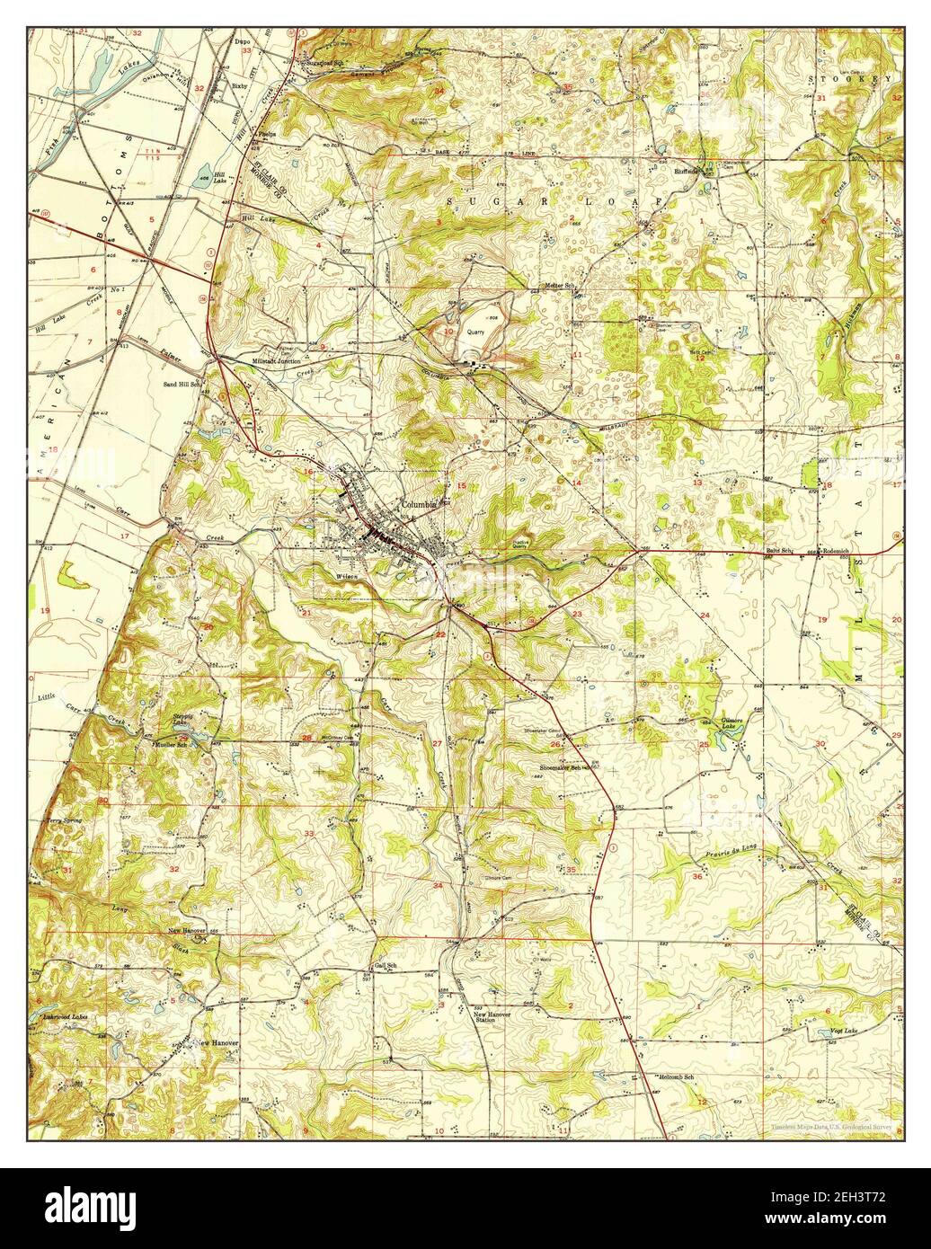 Columbia, Illinois, map 1951, 1:24000, United States of America by ...