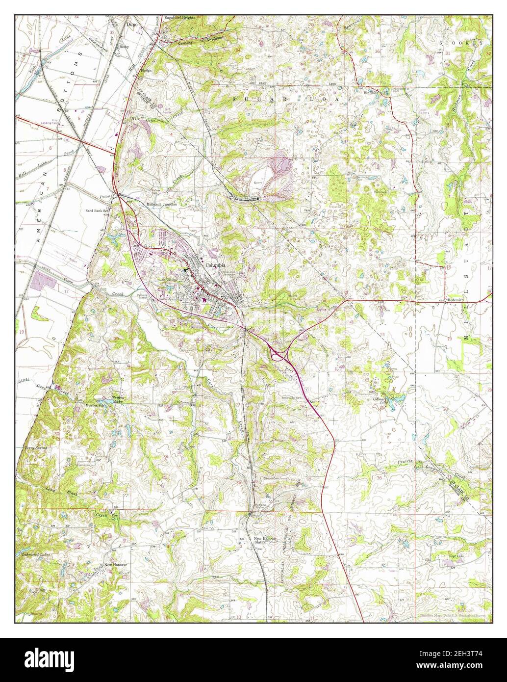 Columbia, Illinois, map 1955, 1:24000, United States of America by ...