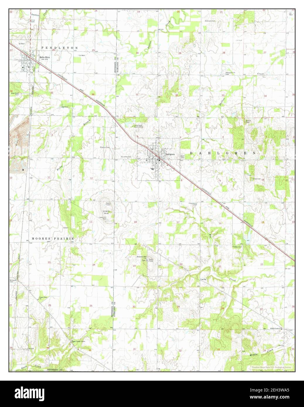 Dahlgren, Illinois, map 1974, 1:24000, United States of America by ...
