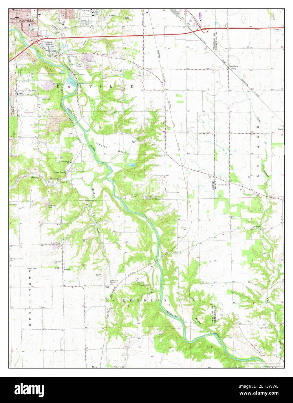 Danville SE, Illinois, map 1966, 1:24000, United States of America by ...