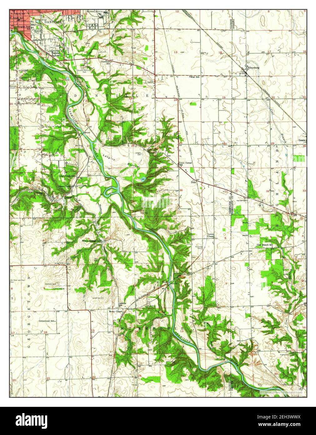 Danville SE, Illinois, map 1950, 1:24000, United States of America by ...