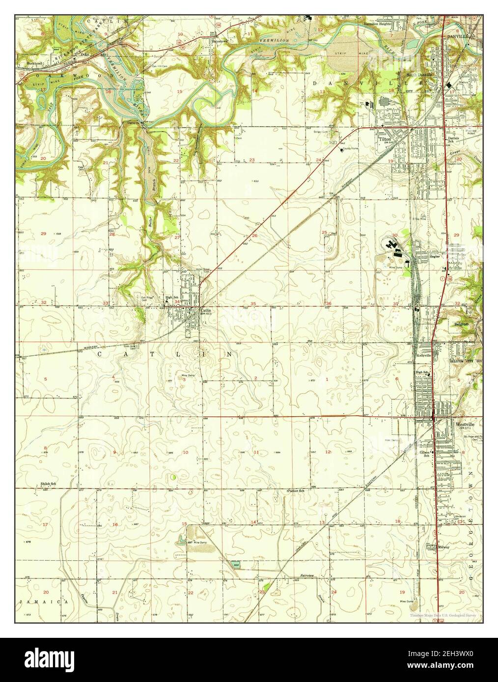 Danville SW, Illinois, map 1950, 1:24000, United States of America by ...