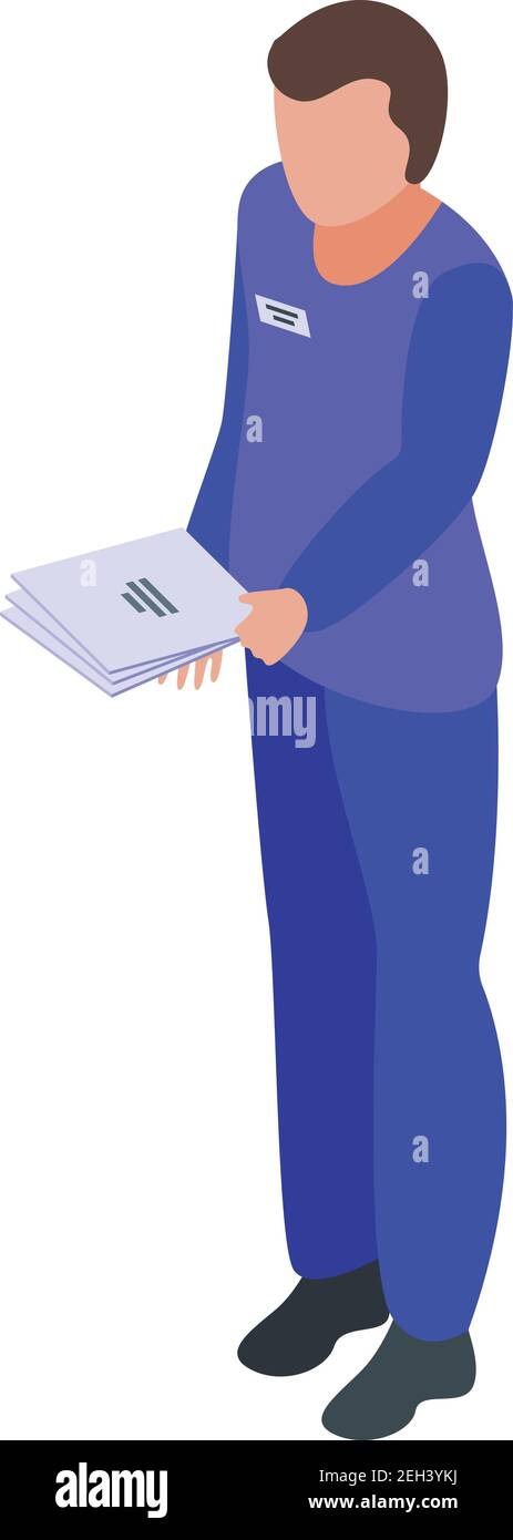 Physical therapist folders icon. Isometric of physical therapist ...
