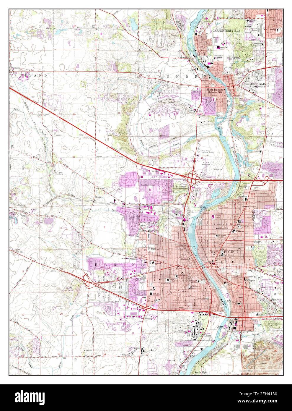 Elgin, Illinois, map 1962, 1:24000, United States of America by ...
