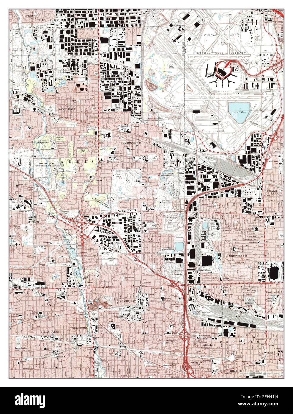 Elmhurst, Illinois, map 1993, 1:24000, United States of America by ...