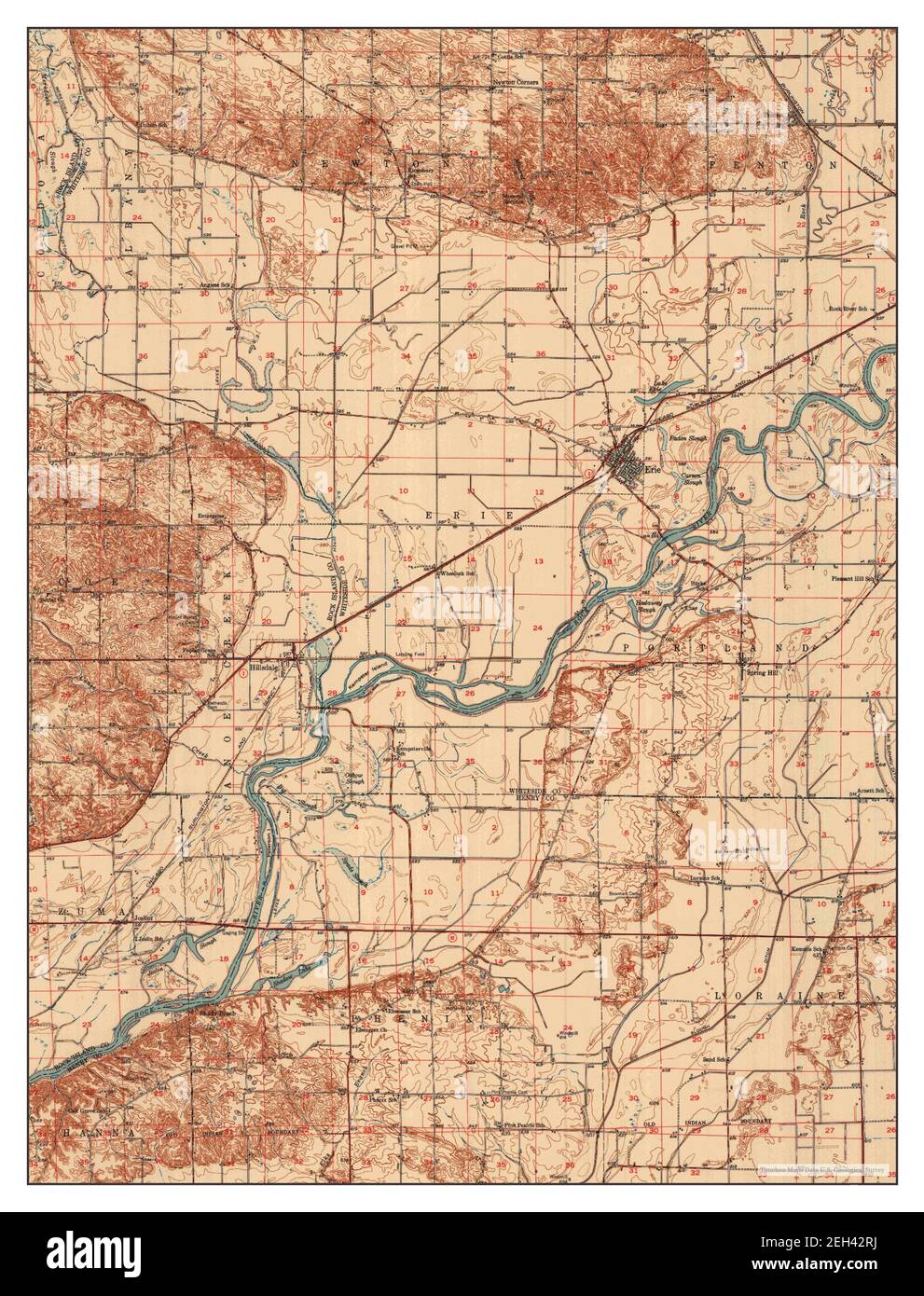Old map of erie Cut Out Stock Images & Pictures - Alamy