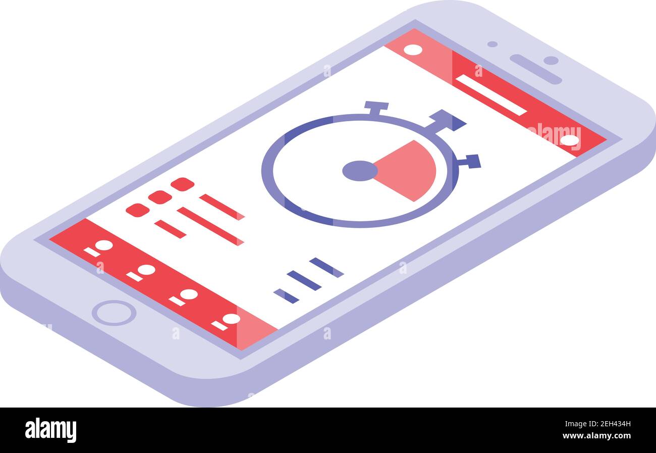 Training smartphone app icon. Isometric of training smartphone app ...