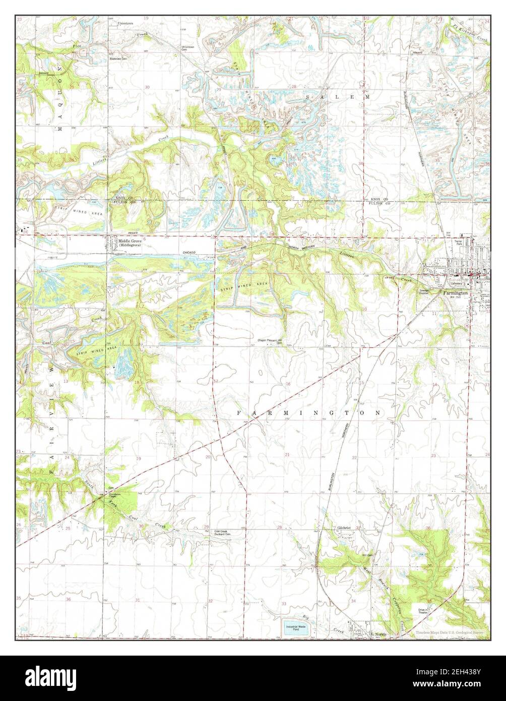 Farmington West, Illinois, map 1974, 1:24000, United States of America ...