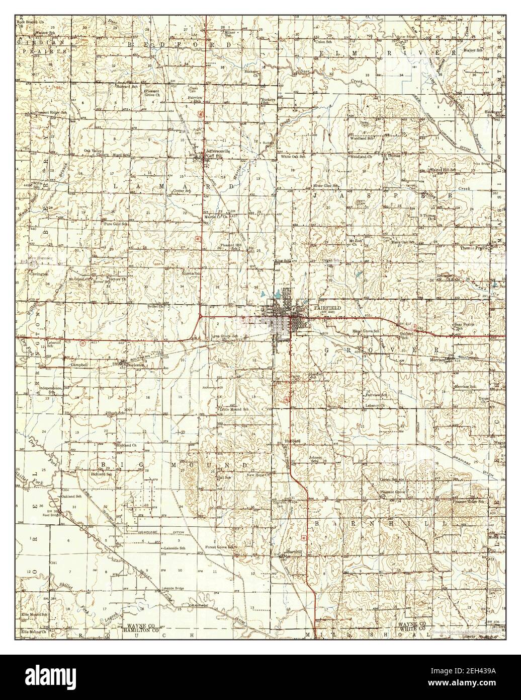 Map of fairfield illinois Cut Out Stock Images & Pictures - Alamy