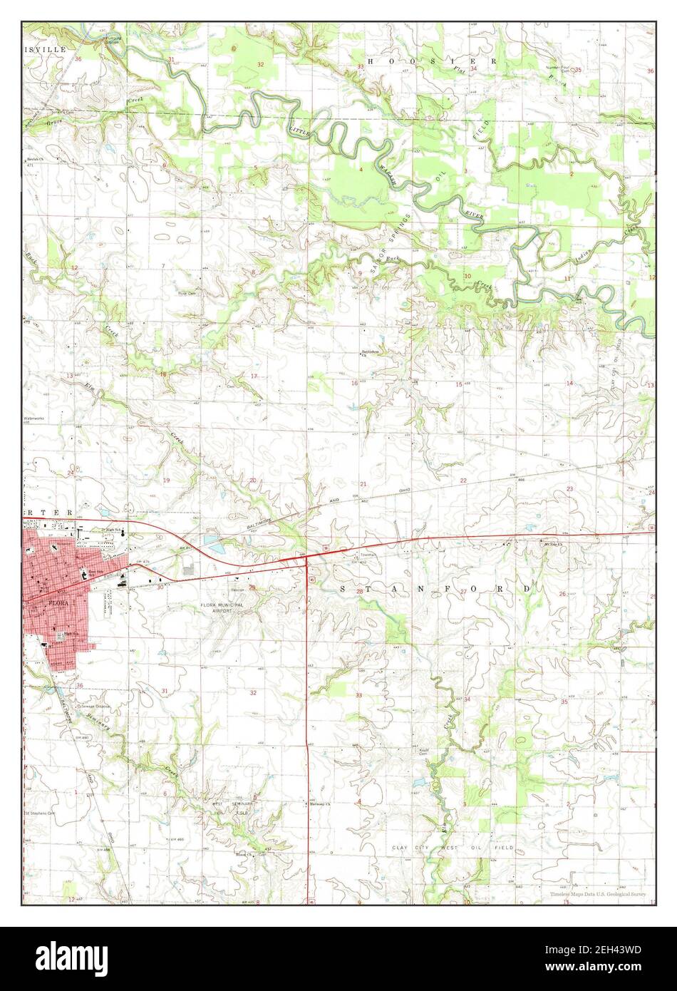 Map of flora illinois Cut Out Stock Images & Pictures - Alamy