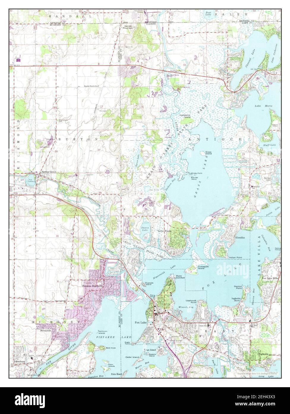 Fox lake map hi-res stock photography and images - Alamy