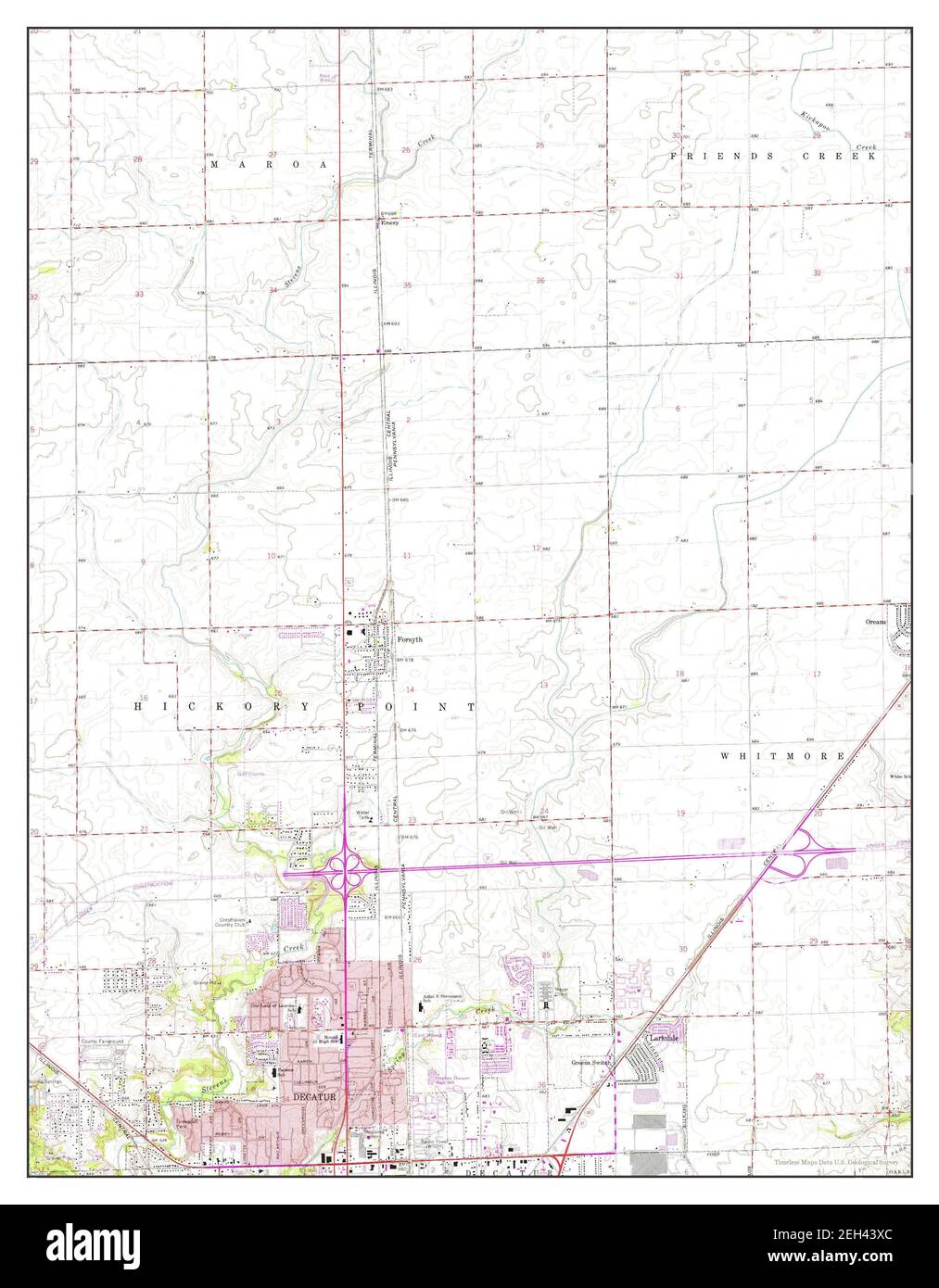 Forsyth, Illinois, map 1967, 1:24000, United States of America by ...