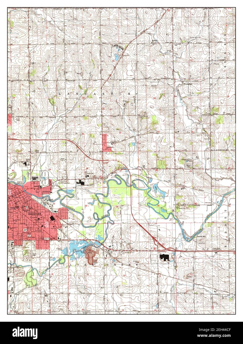 Freeport East, Illinois, map 1999, 1:24000, United States of America by ...