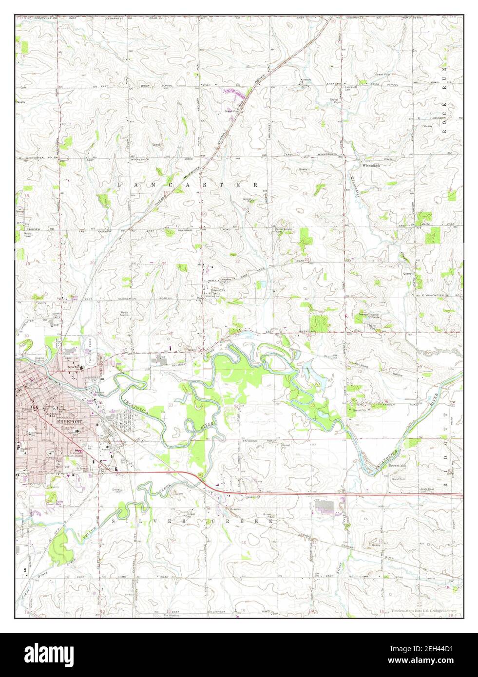 Freeport illinois map hi-res stock photography and images - Alamy