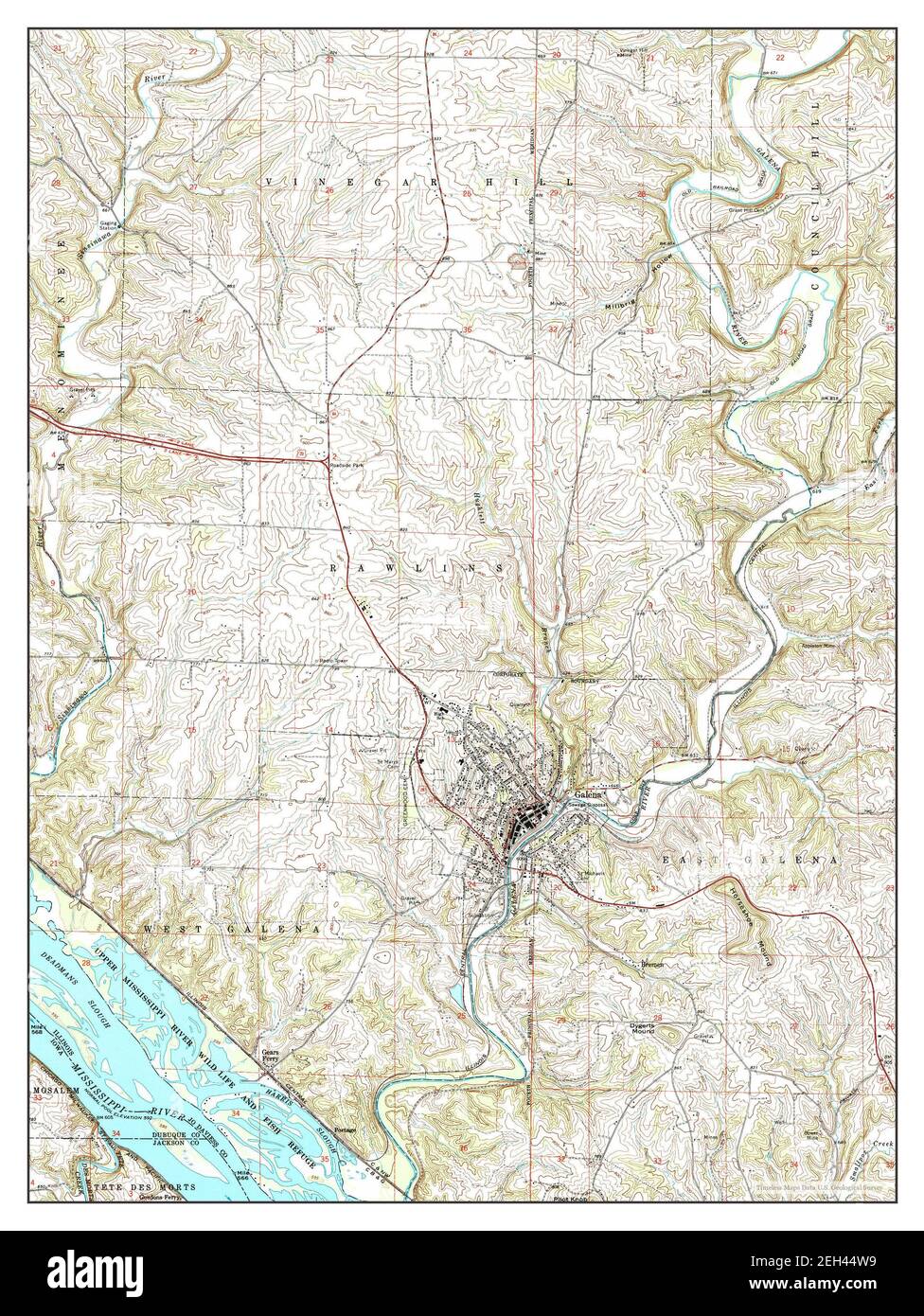 Galena, Illinois, map 1968, 1:24000, United States of America by ...