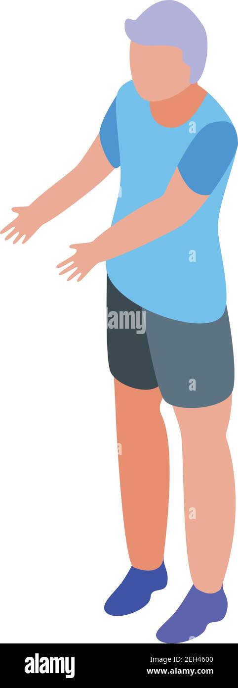 Morning physical training icon. Isometric of morning physical training ...