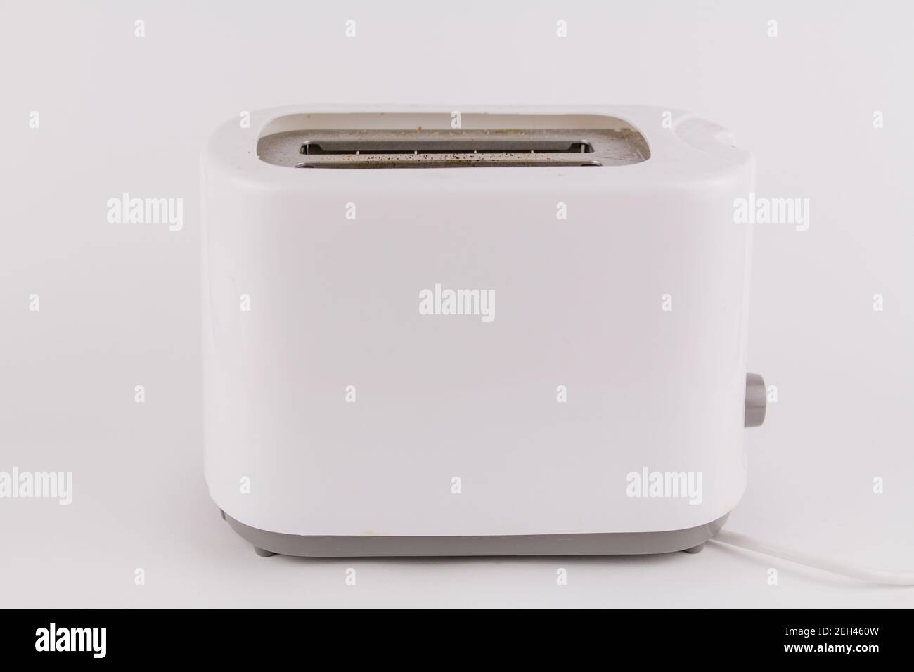 a kitchen white bread toaster on white background Stock Photo - Alamy