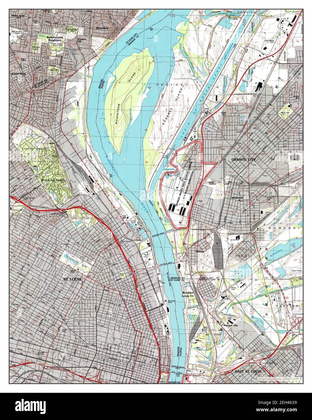 Granite City, Illinois, map 1998, 1:24000, United States of America by ...