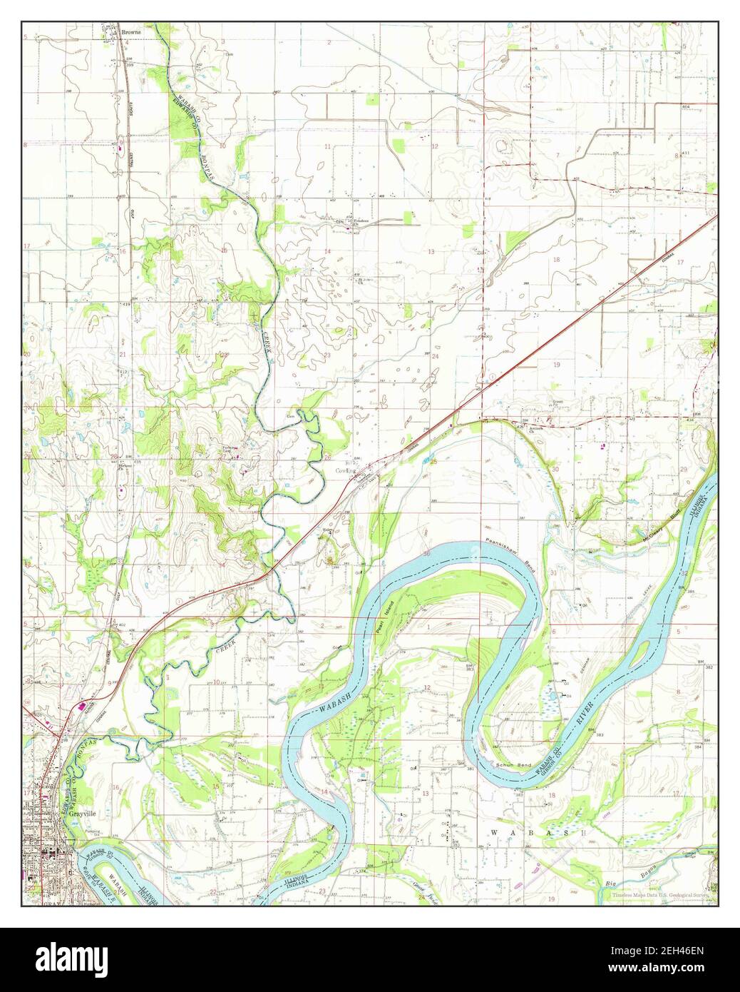 Grayville, Illinois, map 1959, 1:24000, United States of America by ...