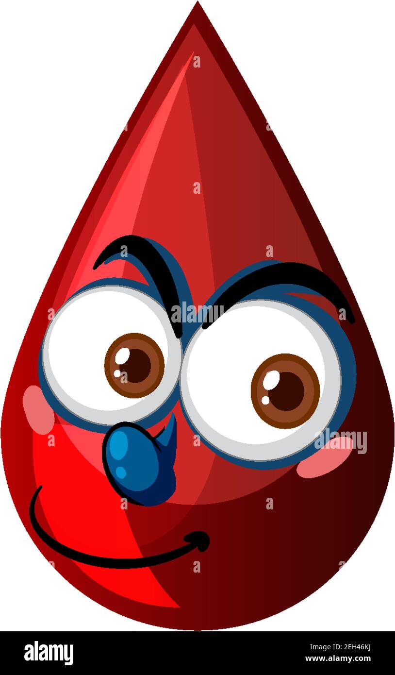 Red blood drop with facial expression illustration Stock Vector Image ...